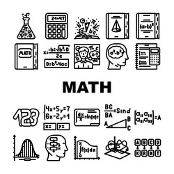 Math science education school icons set Royalty Free Vector