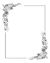 Floral botanical frame template rectangular Vector Image