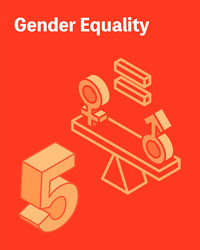Sdgs goal 5 gender equality Royalty Free Vector Image