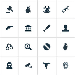 Set of simple offense icons Royalty Free Vector Image