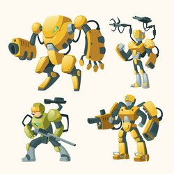 Transformers set battle robots with guns Vector Image