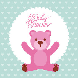 Cute cartoon teddy bear girl with bubble gum Vector Image