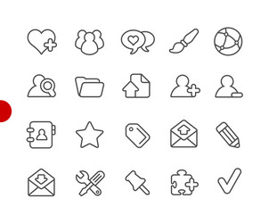 Communications icons red point series Royalty Free Vector