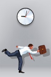 Man late for work Royalty Free Vector Image - VectorStock