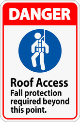 Danger sign roof access - fall protection Vector Image