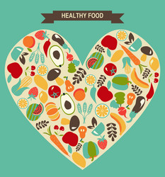 Vegetable icon heart shape for food concept Vector Image