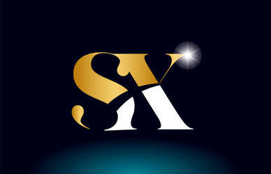 Gold golden sx combination alphabet bold letter Vector Image