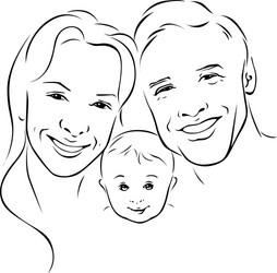Children- black outline Royalty Free Vector Image