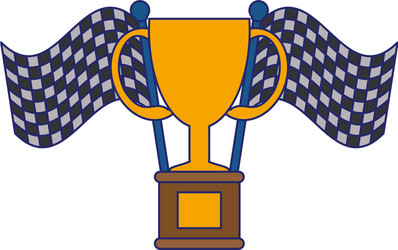 Racing championship cup and flags Royalty Free Vector Image