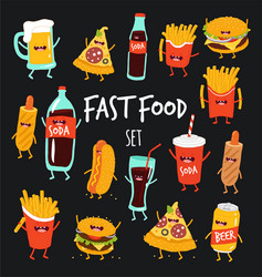 Sweet fast food set Royalty Free Vector Image - VectorStock