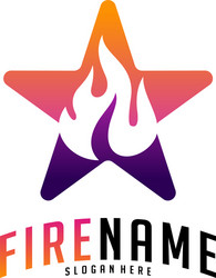 Set fire stars logo design inspiration Royalty Free Vector