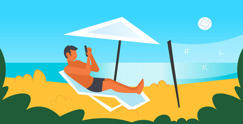 Lounger Man Sunbathing Vector Images (over 190)