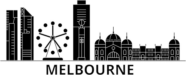 Melbourne australia famous Royalty Free Vector Image