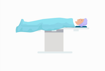 Nurse with patient on operating table Royalty Free Vector