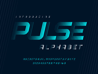 Bold speed stripe font Royalty Free Vector Image