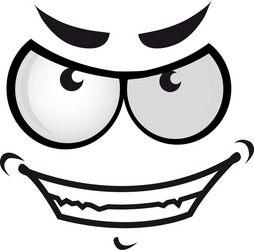 Toothed grinning emoji wicked smile Royalty Free Vector