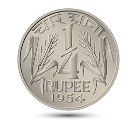 Ten rupees coin of india Royalty Free Vector Image