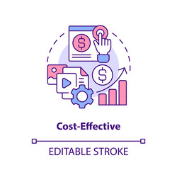 Cost effective blue gradient concept icon Vector Image