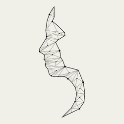 Outline portpait masked man Royalty Free Vector Image