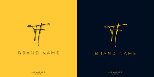 Initial letters tt monogram logo design bundle Vector Image