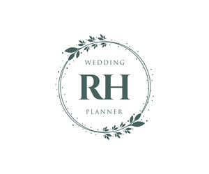 Rh initials letter wedding monogram logos Vector Image