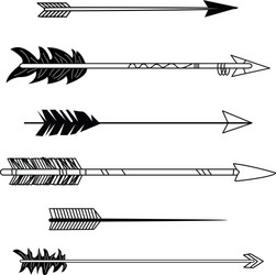 Ethnic arrows hand drawn feather arrow tribal Vector Image