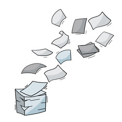 Flying paper blank sheet thrown object Royalty Free Vector