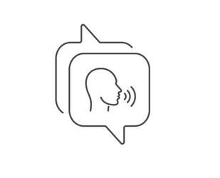 Human sing line icon talk sign Royalty Free Vector Image