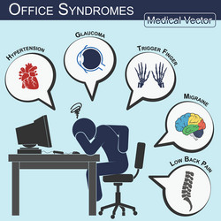 Office syndrome icon Royalty Free Vector Image