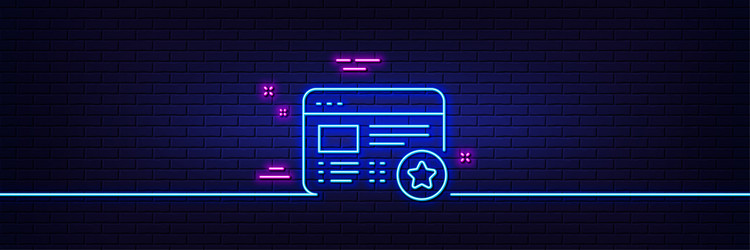 Stars line icon feedback rating sign neon light Vector Image