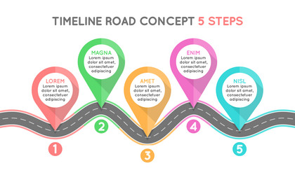 Timeline infographic 5 steps concept Royalty Free Vector