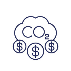 Carbon emissions cost icon on white Royalty Free Vector