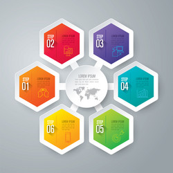 Infographics template with a six structure Vector Image