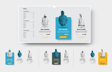 Set of product ui cards with rounded corners Vector Image