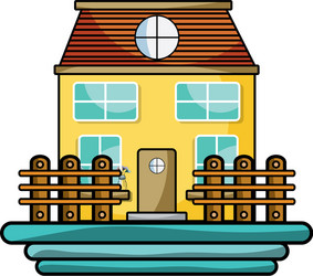 Beautiful house with grid wood Royalty Free Vector Image
