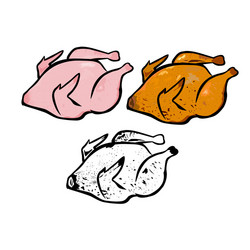 Cartoon chicken with meal box Royalty Free Vector Image