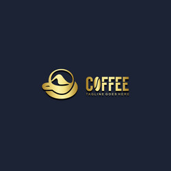 Coffee cup gold logo Royalty Free Vector Image
