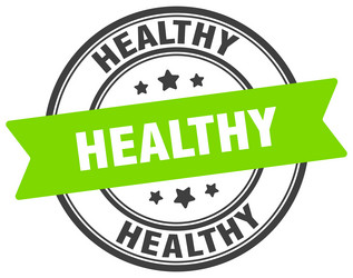 Healthy stamp label on transparent Royalty Free Vector Image