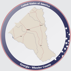 Map wheeler county in georgia Royalty Free Vector Image