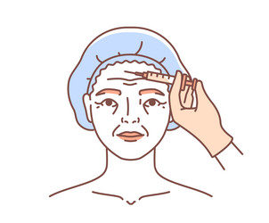 Plastic surgery face doodle Royalty Free Vector Image