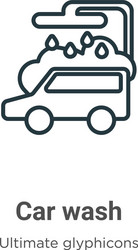 Wash outline icon thin line black icon flat Vector Image