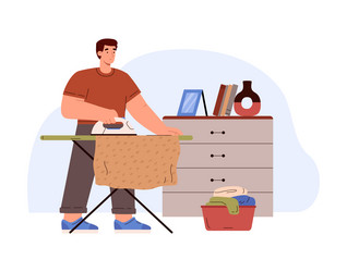 Man ironing clothes Vector Images & Graphics for Commercial Use ...