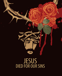 Portrait of crying jesus christ Royalty Free Vector Image