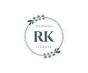 Rk initials letter wedding monogram logos Vector Image