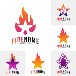 Fire stars logo design inspiration icons Vector Image