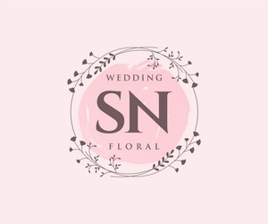 Sn initials letter wedding monogram logos Vector Image