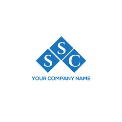 Ssc letter logo design on white background Vector Image