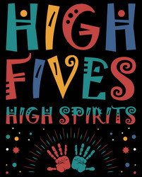 Celebrate national high five day Royalty Free Vector Image
