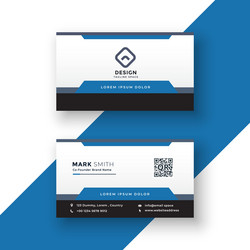 Modern corporate business card - blue and grey Vector Image