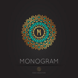Modern monogram logo template Royalty Free Vector Image